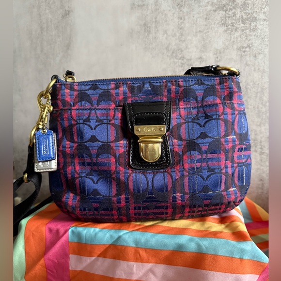 Coach | Bags | Coach Berry Tartan Signature Jacquard Crossbody | Poshmark